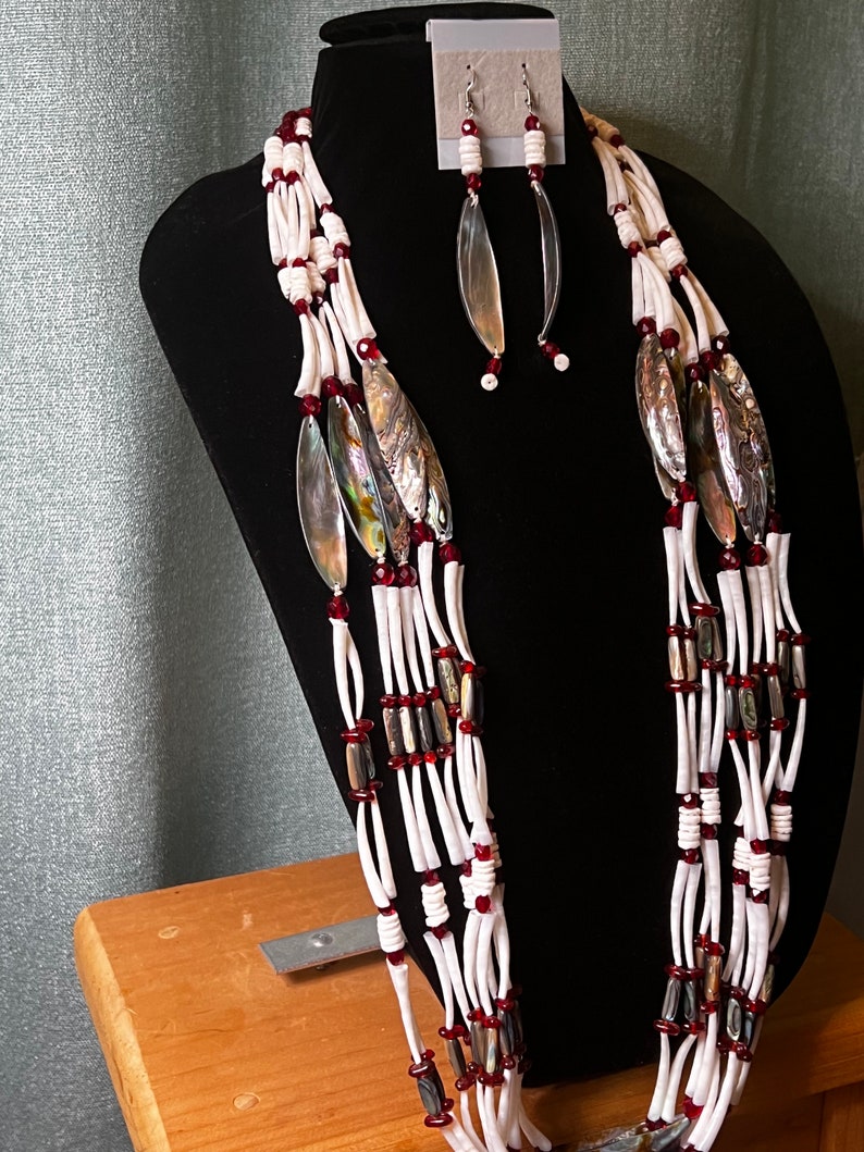Hupa Traditional Style Necklace Sourced From Abalone and Dentalium ...
