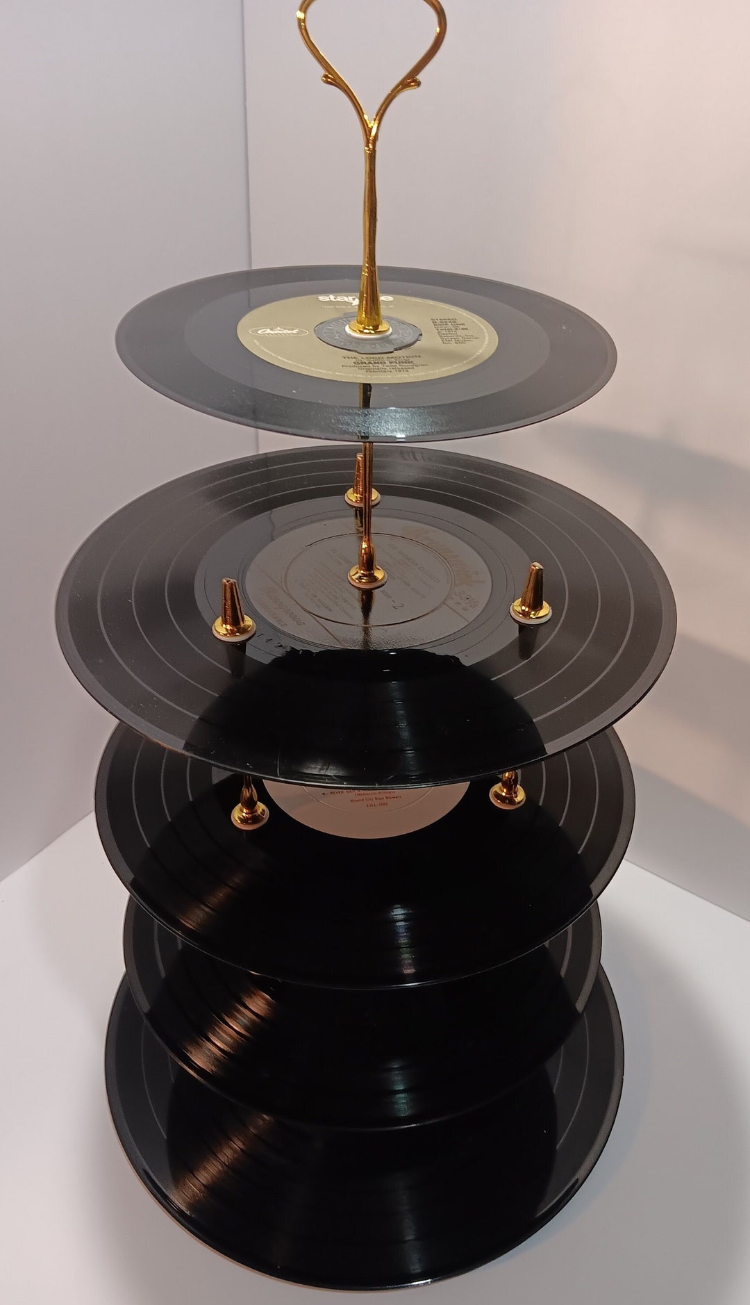 5 Tier Record Cupcake Stand - Etsy