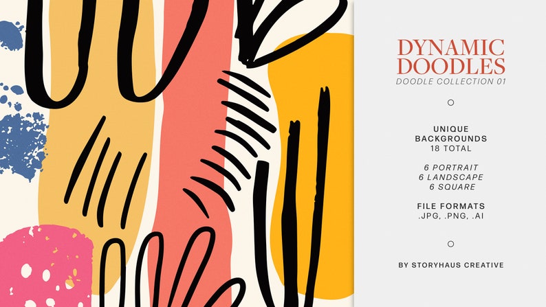 Dynamic Doodles | Vector Shapes Pack | 200+ Unique Doodle Elements for ...
