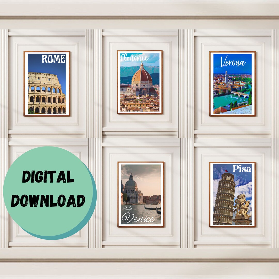 5+ Italy Cities Posters Digital Download | Wall Art Digital Print ...