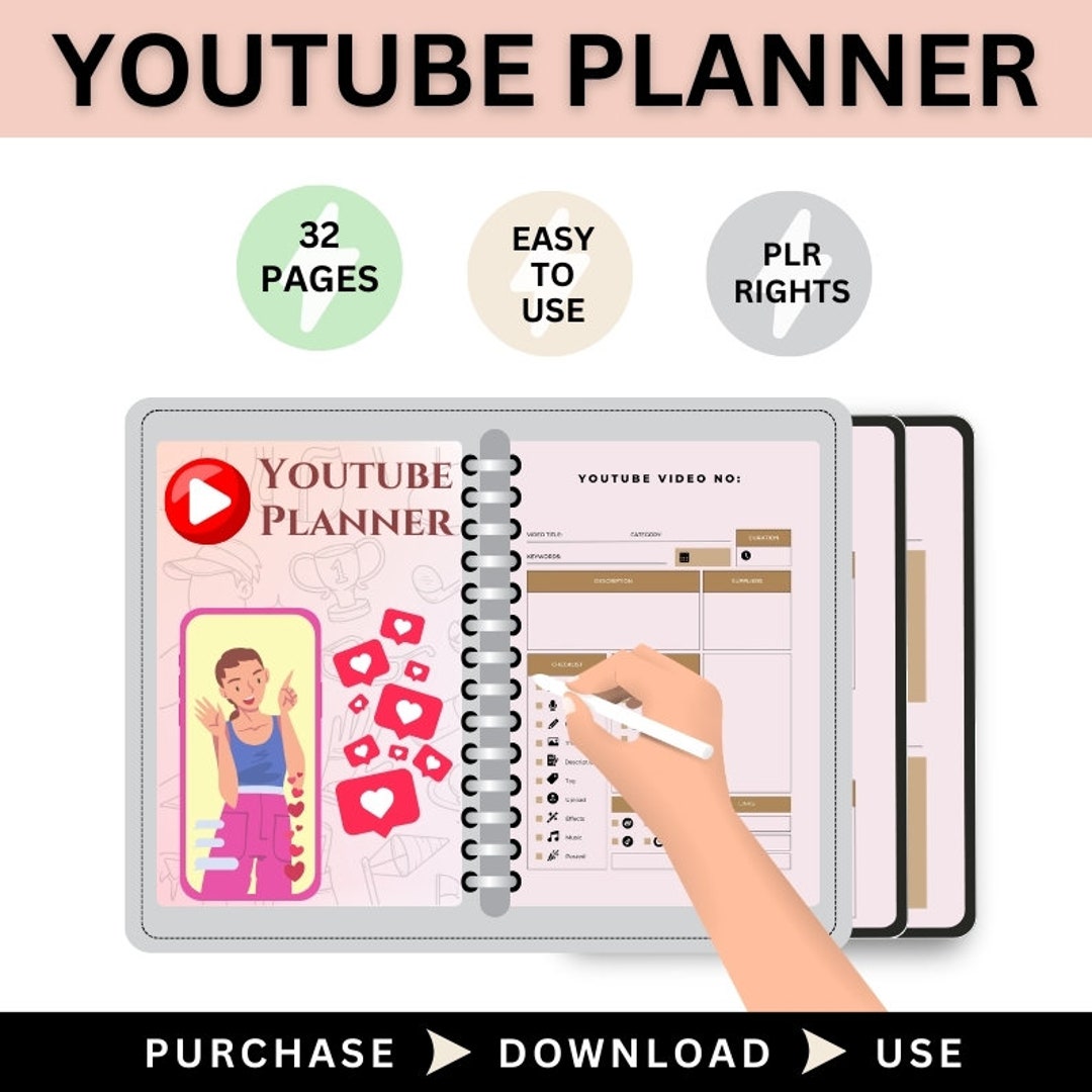 Youtube Planner / Video Planner / Social Media Content Calendar ...