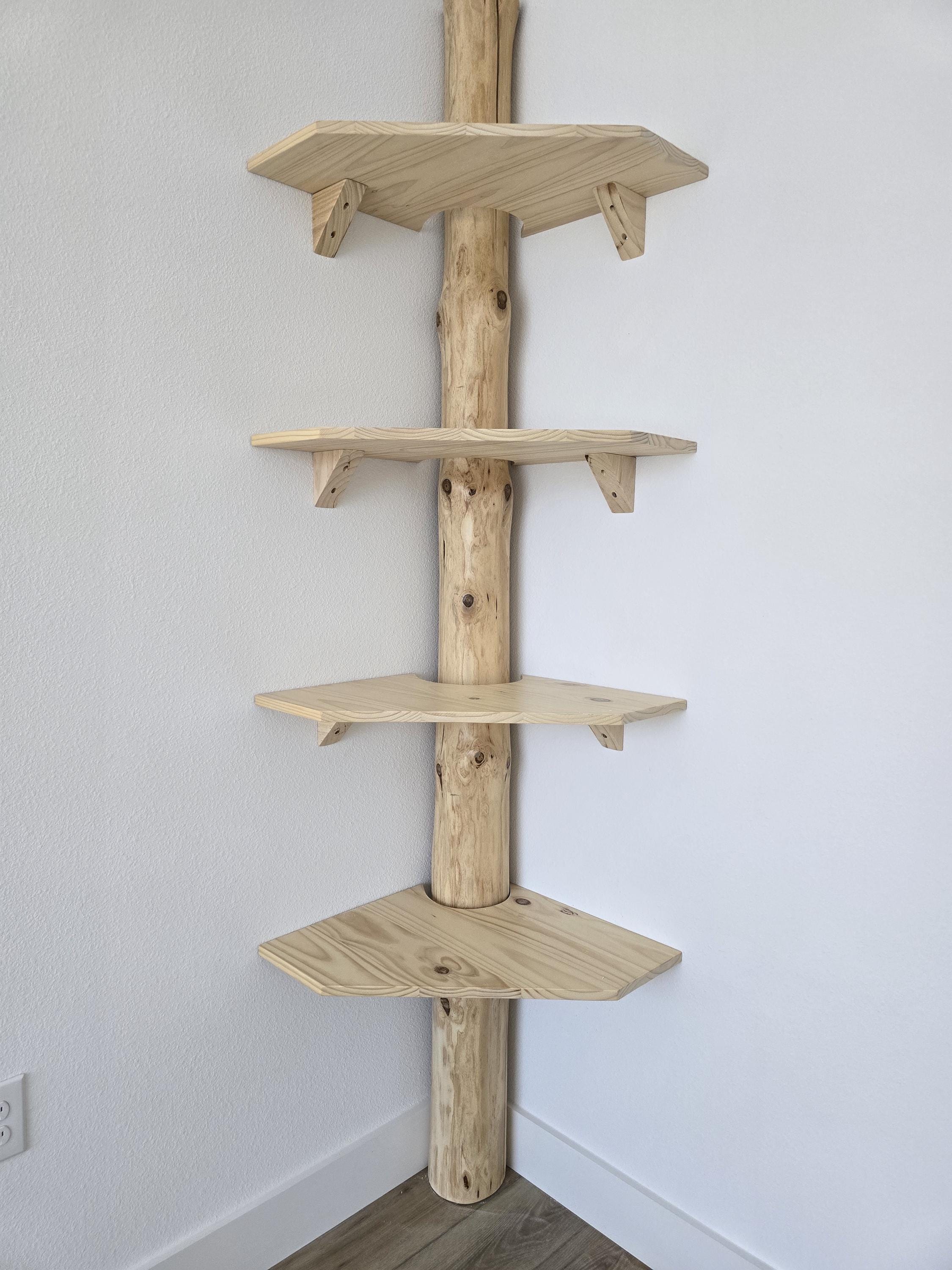 Natural Pine Corner Shelf | Cabin Style Corner Shelf | Natural Tree ...