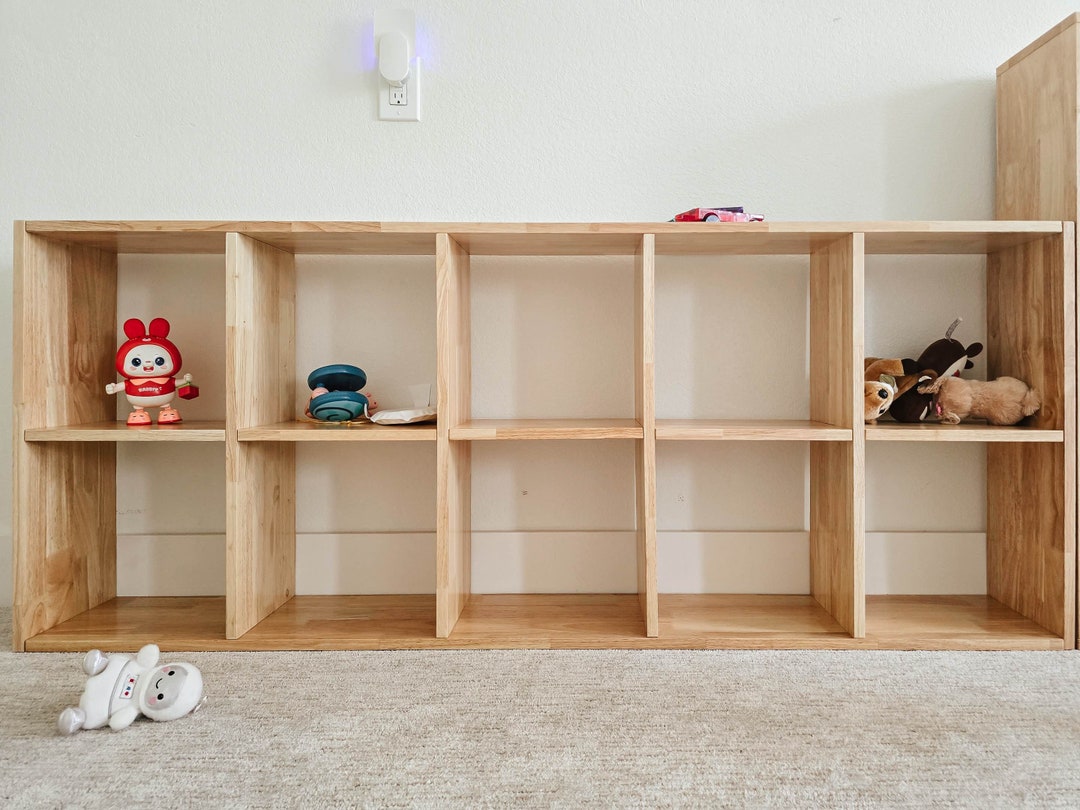 Solid Wood Cube Storage Shelf 2x5, Vinyl Record Storage, Wooden ...