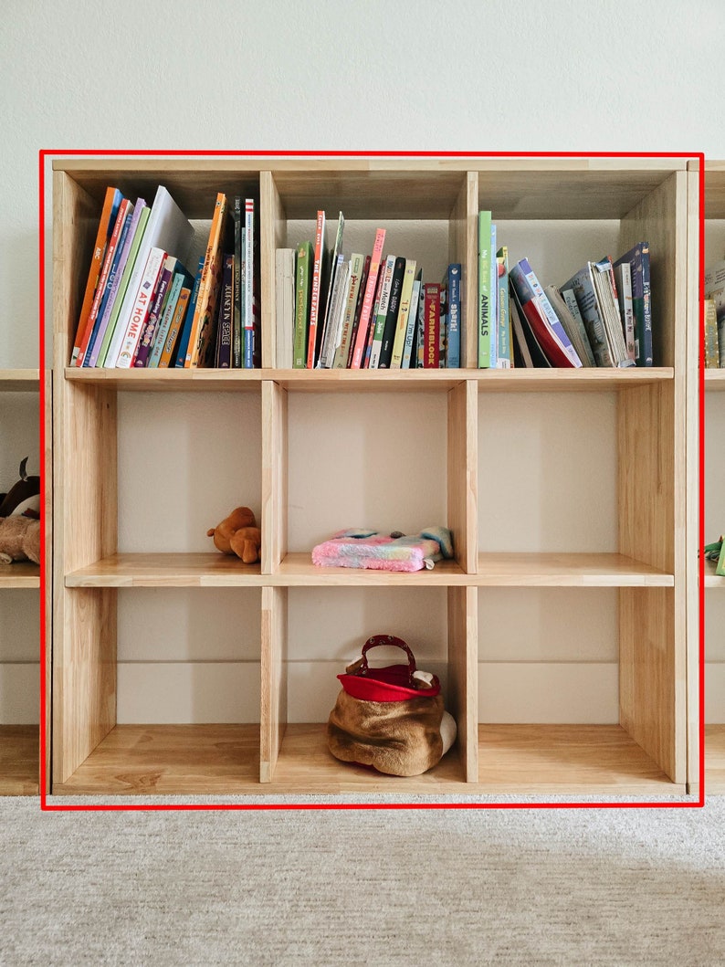 Solid Book Shelf Wooden Cube Organizer 3 X 3 - Etsy