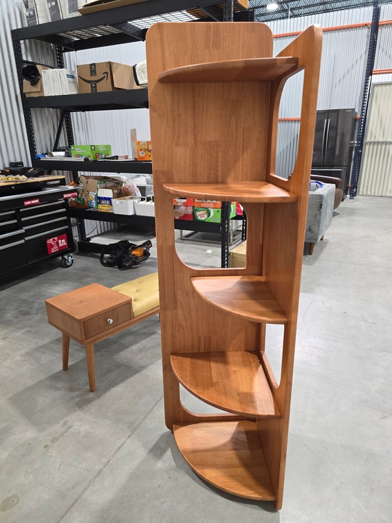 Curved corner shelf unit store