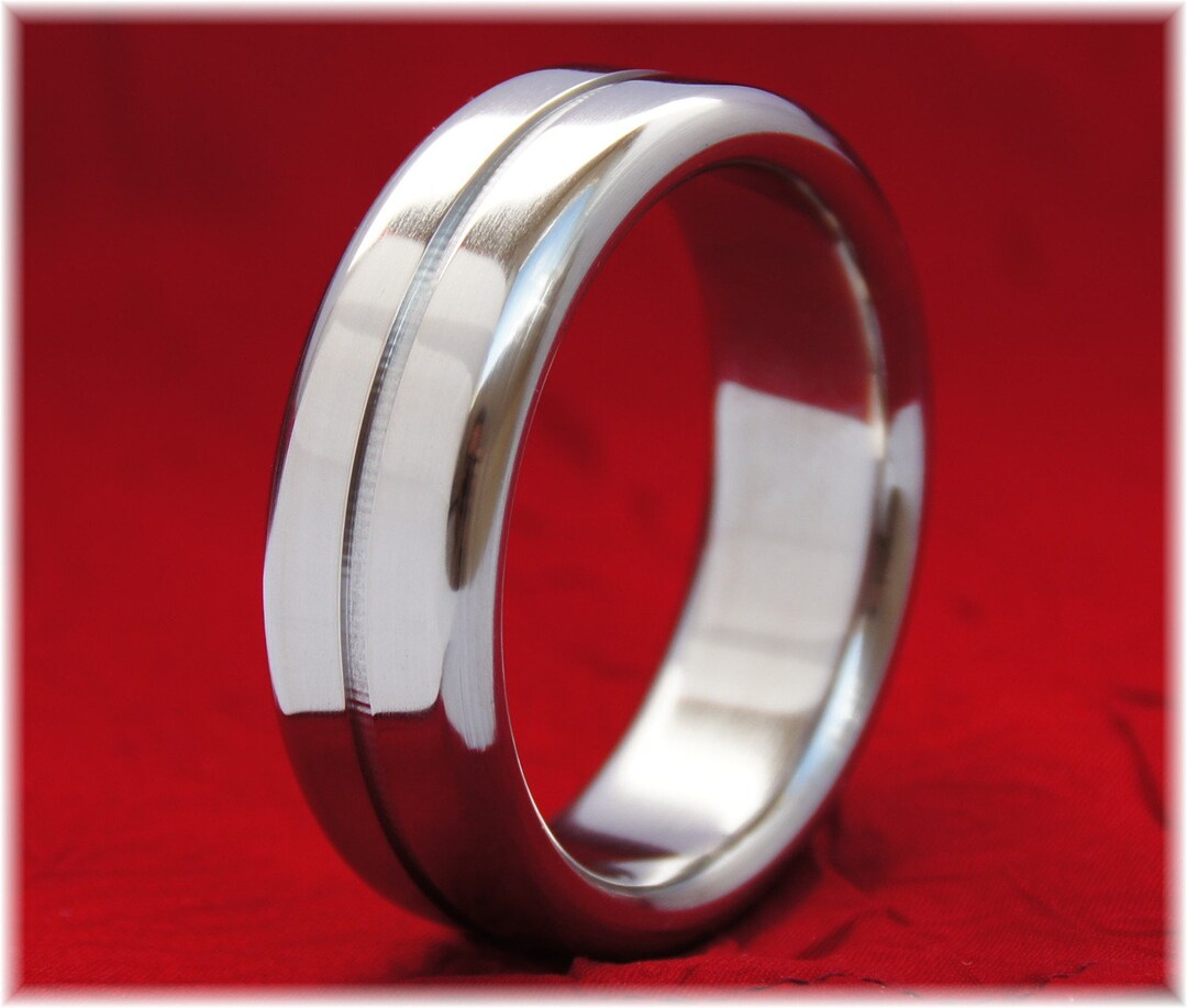 Cockring Stainless Steel With Groove Penis Ring Cock Ring Etsy