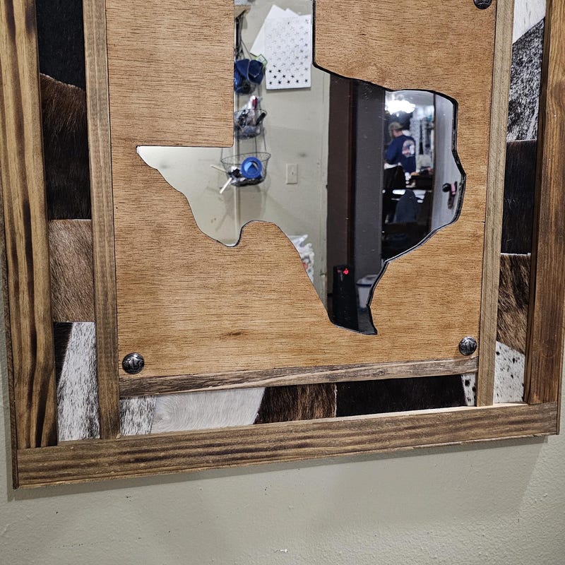 Cowhide Mirror - Etsy