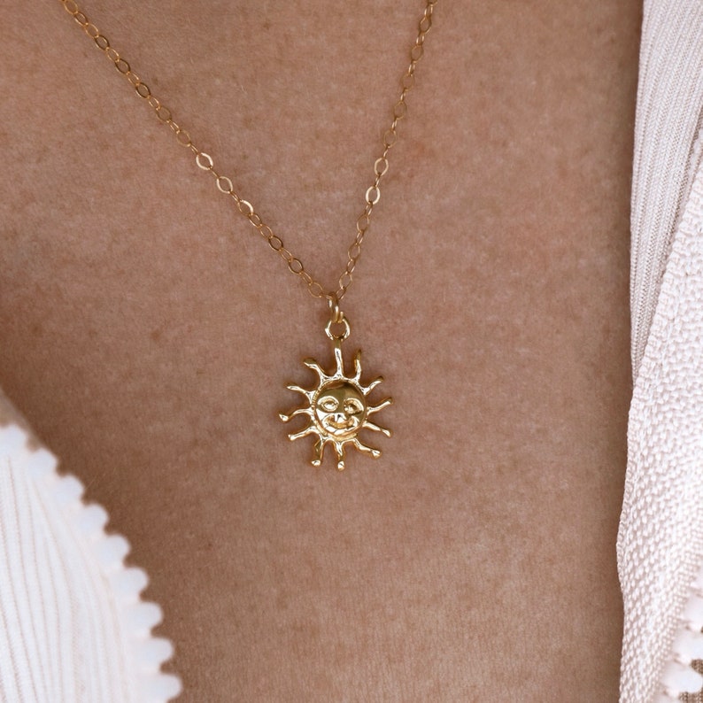 Gold Sun Necklace 14k Gold Filled Sun Jewelry for Women - Etsy