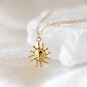 Gold Sun Necklace 14k Gold Filled Sun Jewelry for Women - Etsy