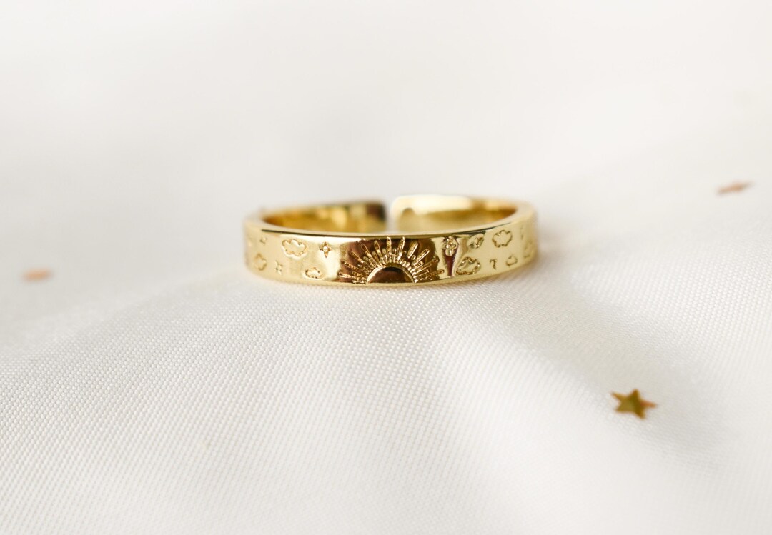 Sun Ring Celestial Ring Sun and Moon Ring Sun and Moon Rings - Etsy