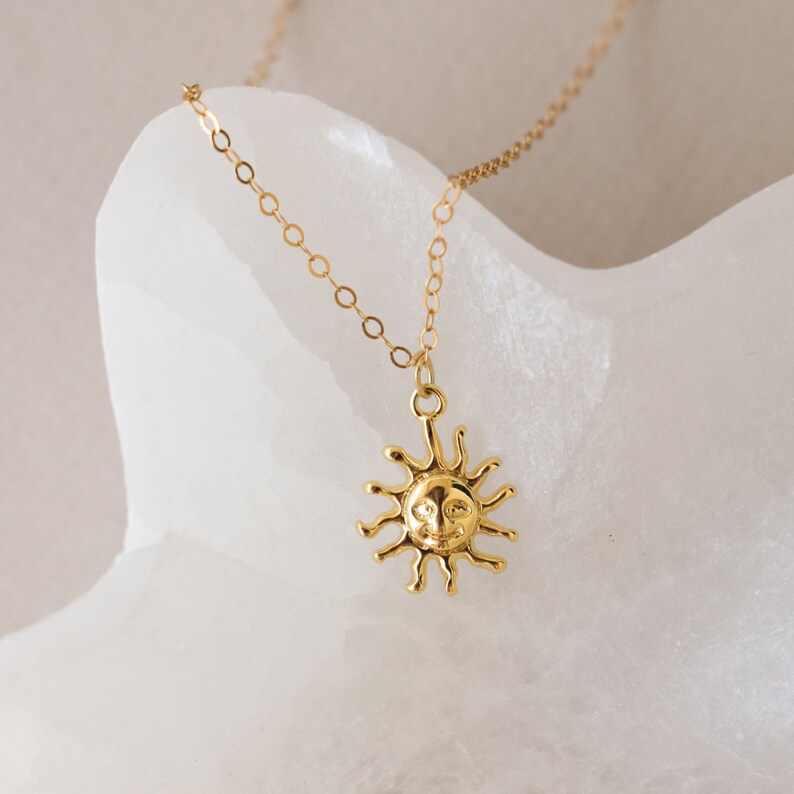 Gold Sun Necklace 14k Gold Filled Sun Jewelry for Women - Etsy
