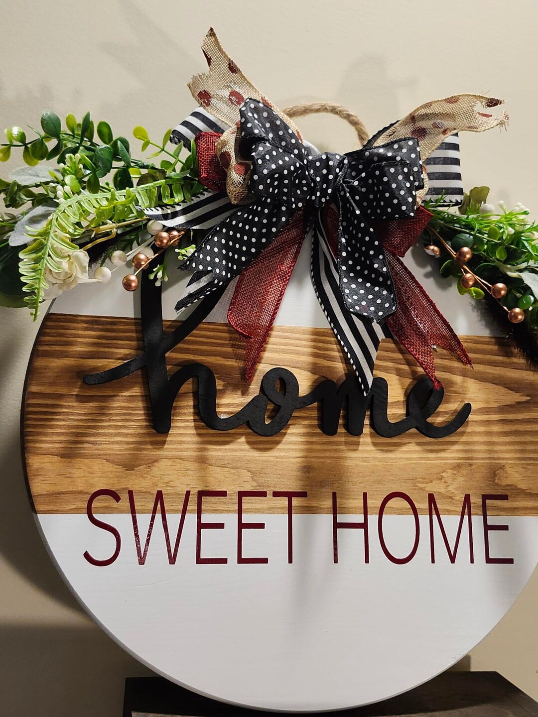Customize a 15in Round "home Sweet Home" Door Hanger - Etsy