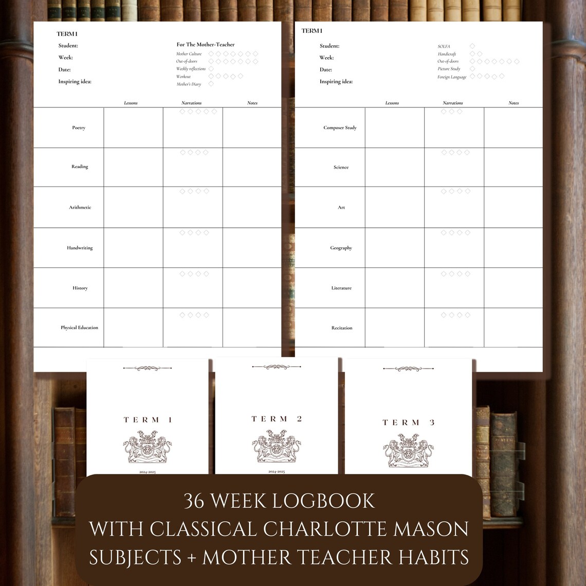 Classical Charlotte Mason Homeschool Logbook 2024-2025 - Academy Style ...