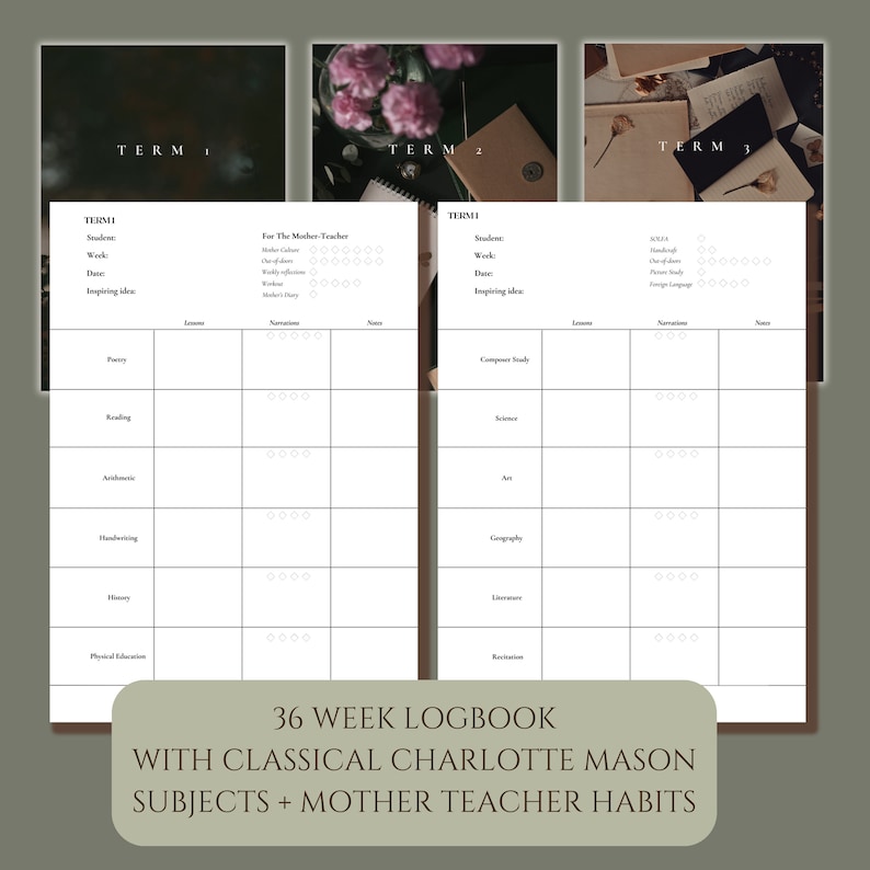 2024-2025 Classical Charlotte Mason Homeschool Logbook - Nature ...