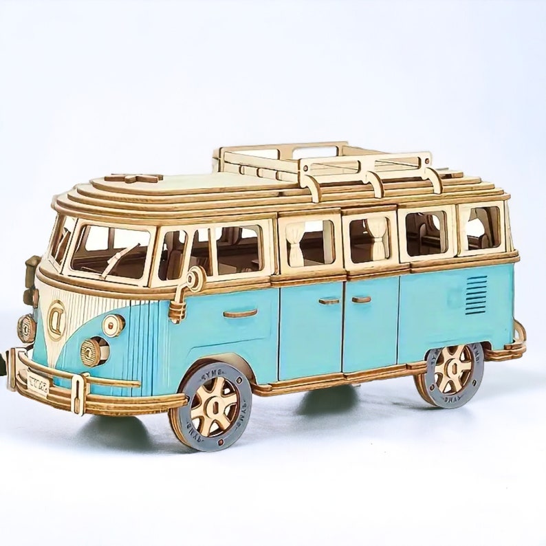 3D Wooden Van Puzzle / Retro Car DIY Puzzle / Vintage Car Model / Room ...