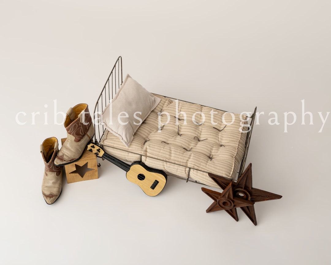 Country Western Cowboy Newborn Digital Backdrop Bed for Baby Boy or ...