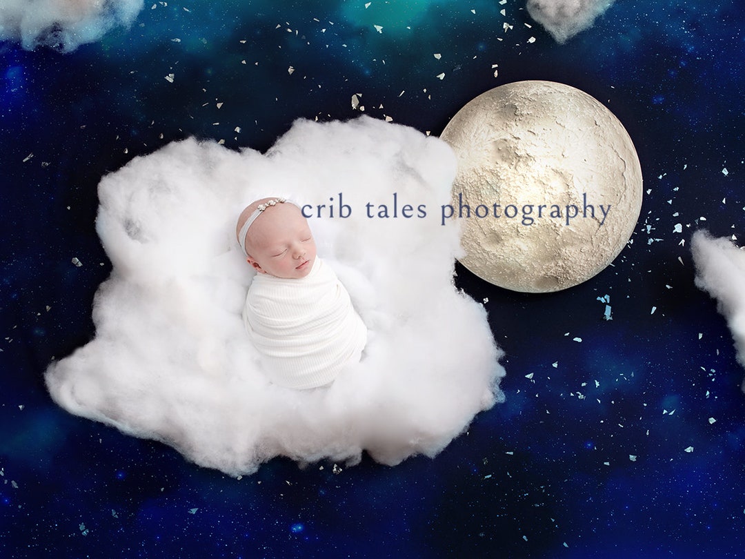 Full Moon Newborn Backdrop; Moon, Stars, and Clouds Newborn Photography ...