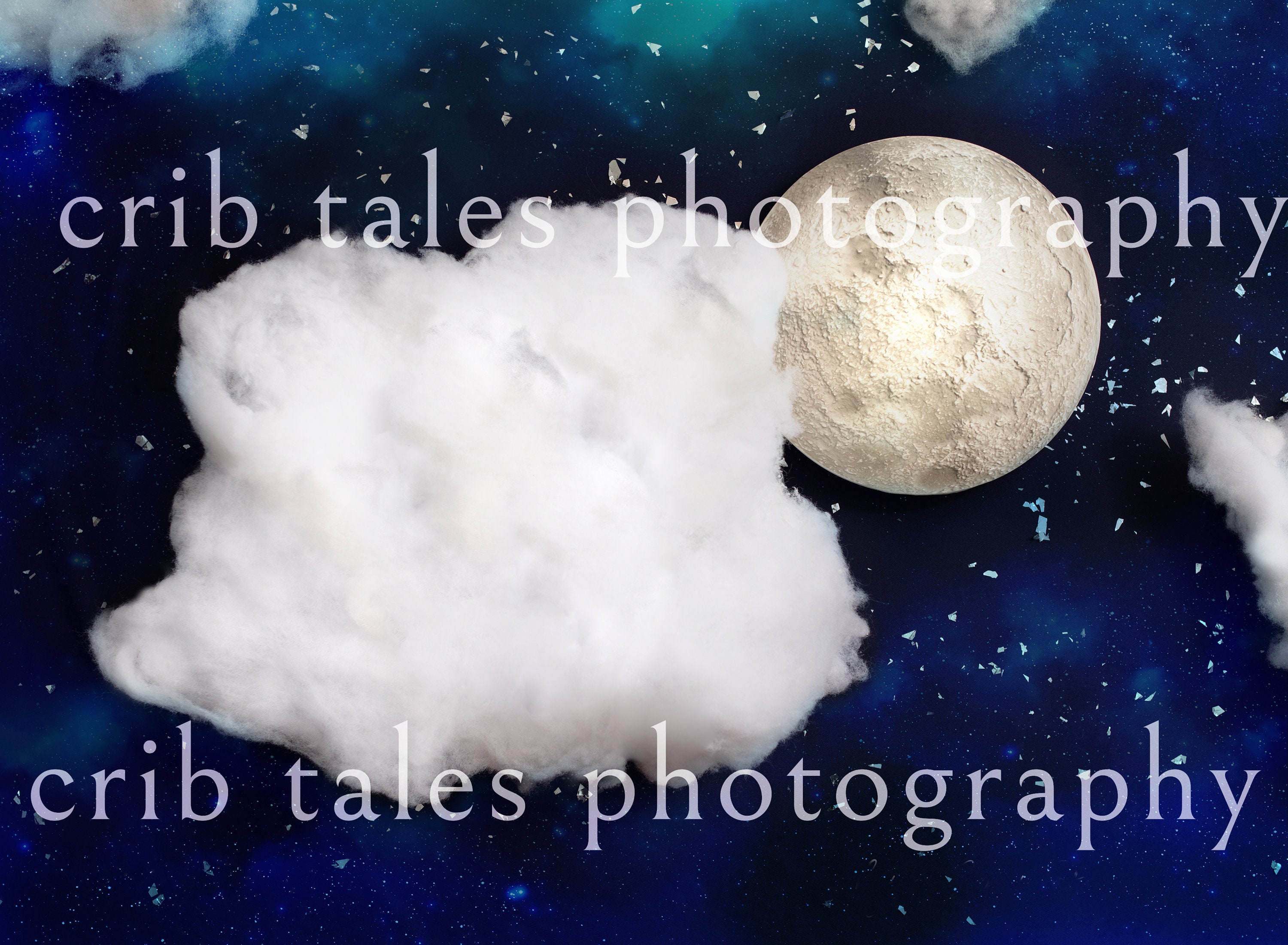 Full Moon Newborn Backdrop; Moon, Stars, and Clouds Newborn Photography ...