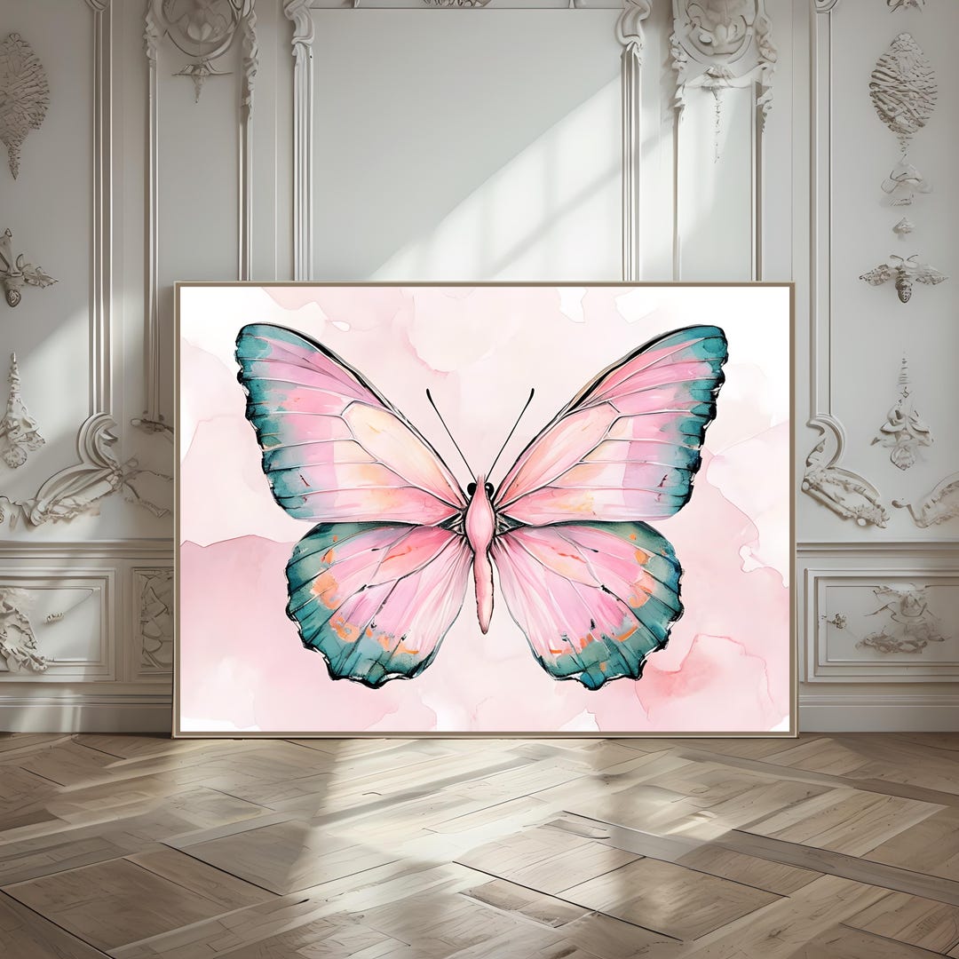 Tween Contemporary Wall Art, Tween Wall Art, Pastel Pink Teal Girl's ...