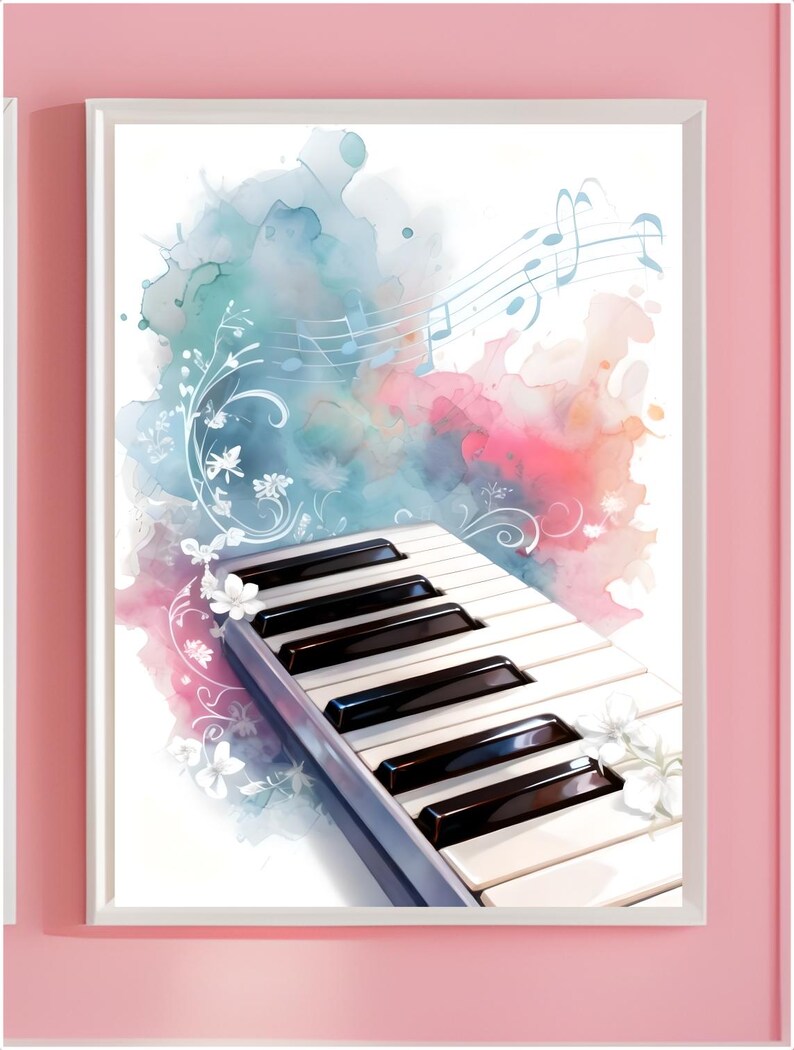 Piano Digital Download Tween Teen Girls Bedroom Decor, Set of 3 Preppy ...