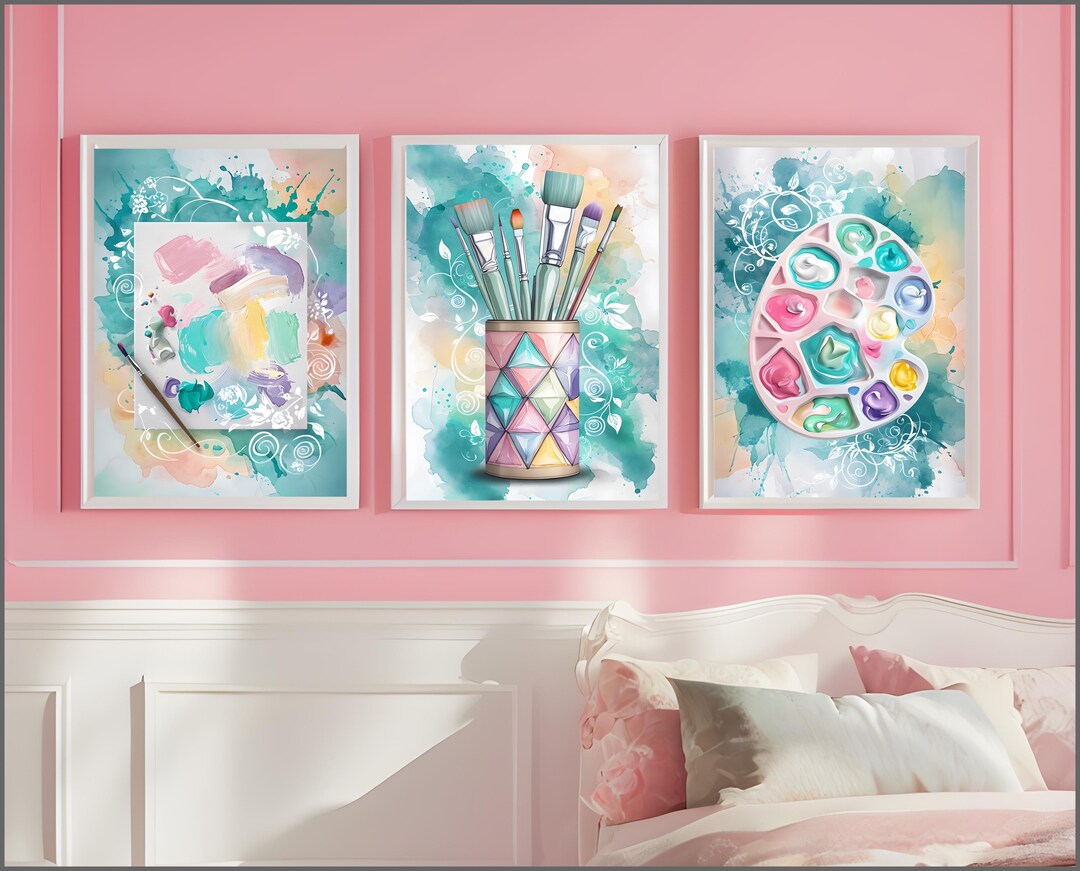 Preppy Tween Girl Bedroom Art: Set of 3 Prints (digital ...