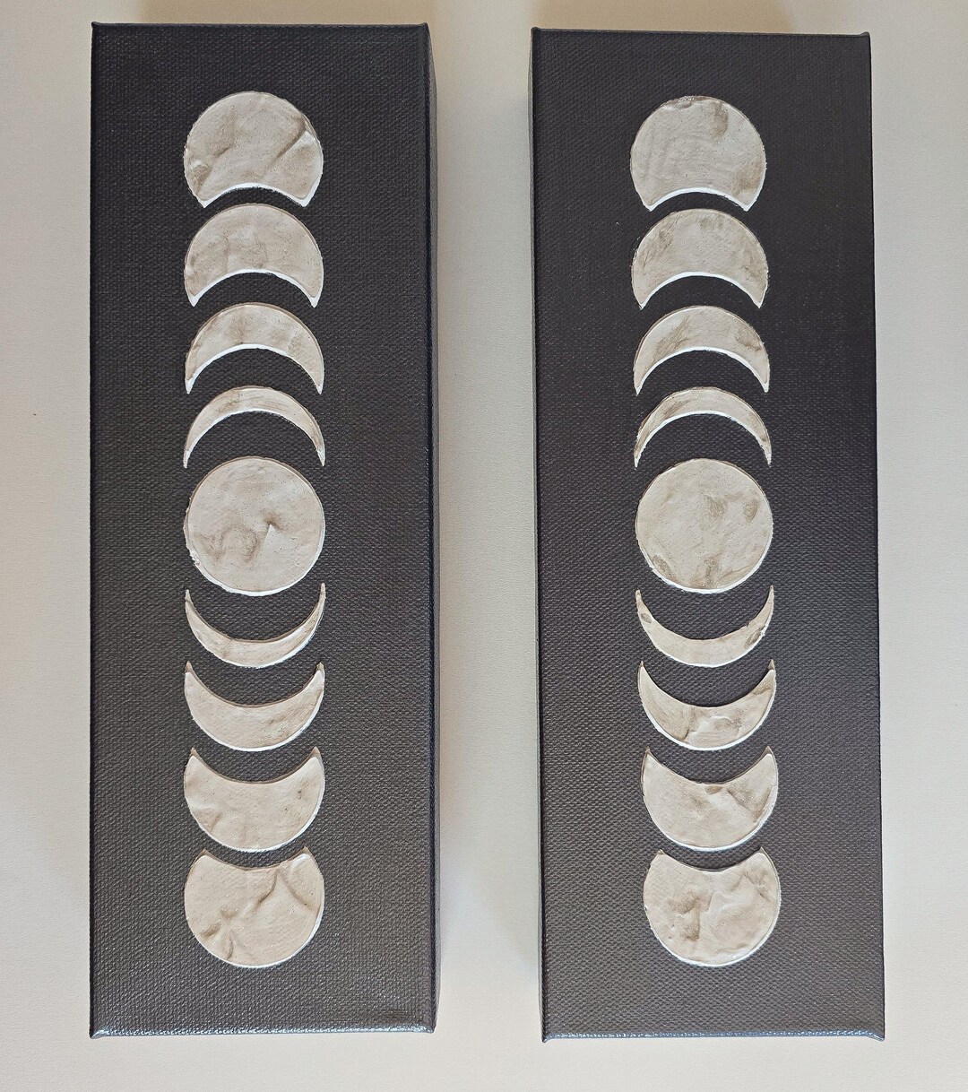 Wall Art, Mixed Media Moon Phase Painting on Canvas, Birthday Gift Idea ...