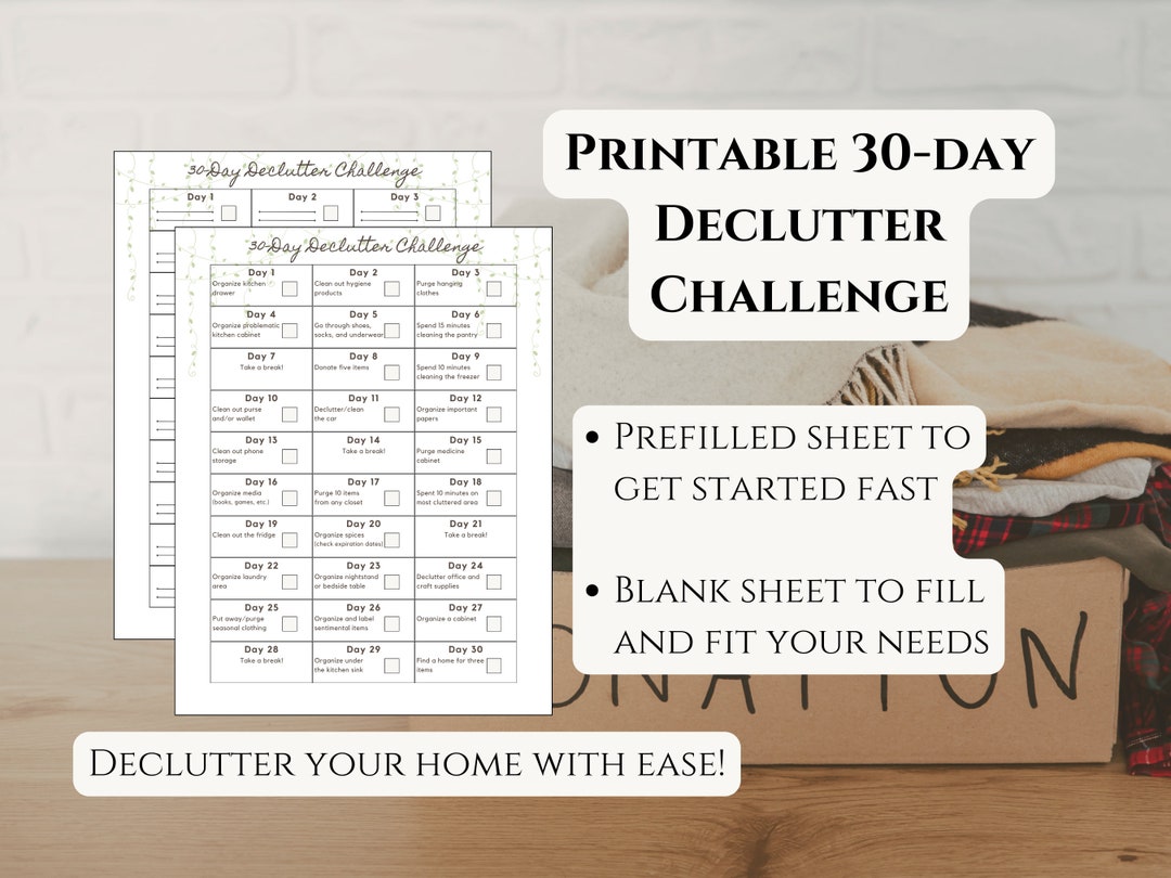 Printable 30-day Declutter Challenge - Transform Your Space in Just One ...
