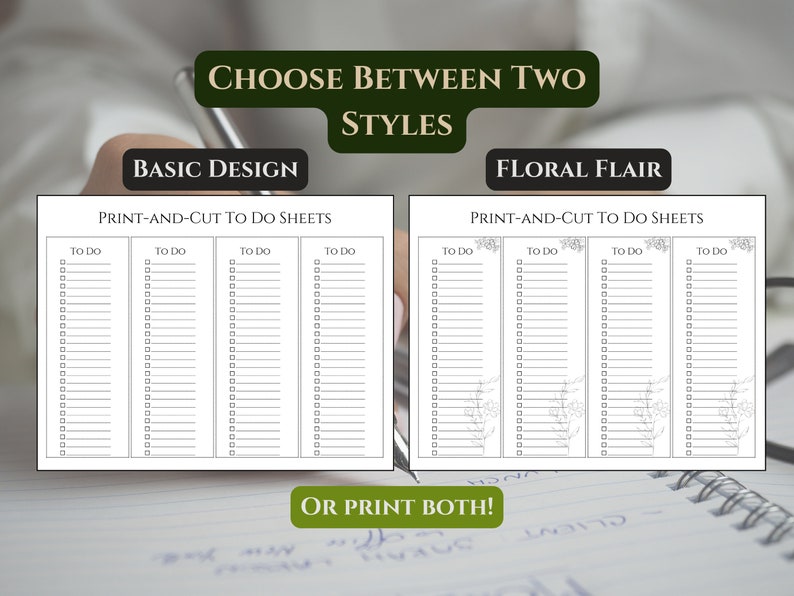 Print-and-cut to Do List Sheets | Printable | Organization | Floral ...