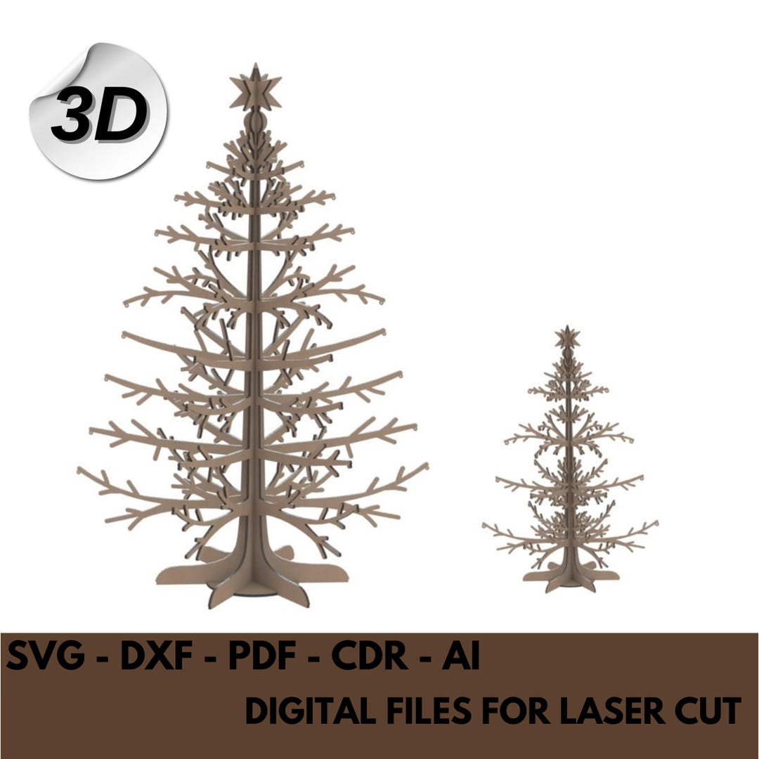 Christmas Pine Tree Cdr Dxf Svg Pdf Ai File - Etsy
