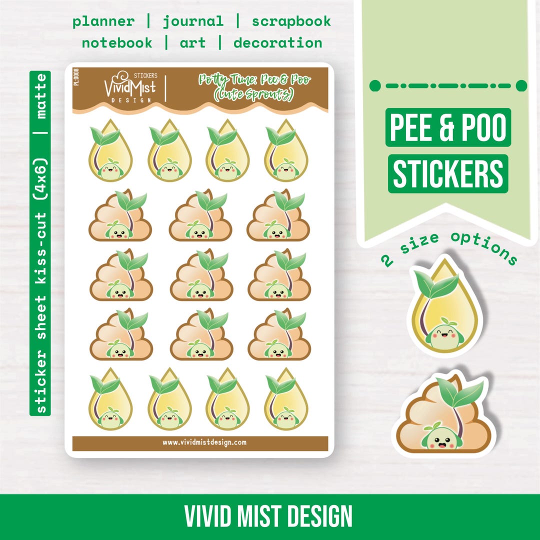 Pee & Poop Planner Stickers, Potty Training Tracker, Toilet Stickers ...