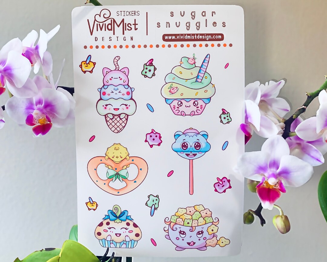 Sugar Snuggles Sticker Sheet // Cute Kiss Cut for School Planner ...