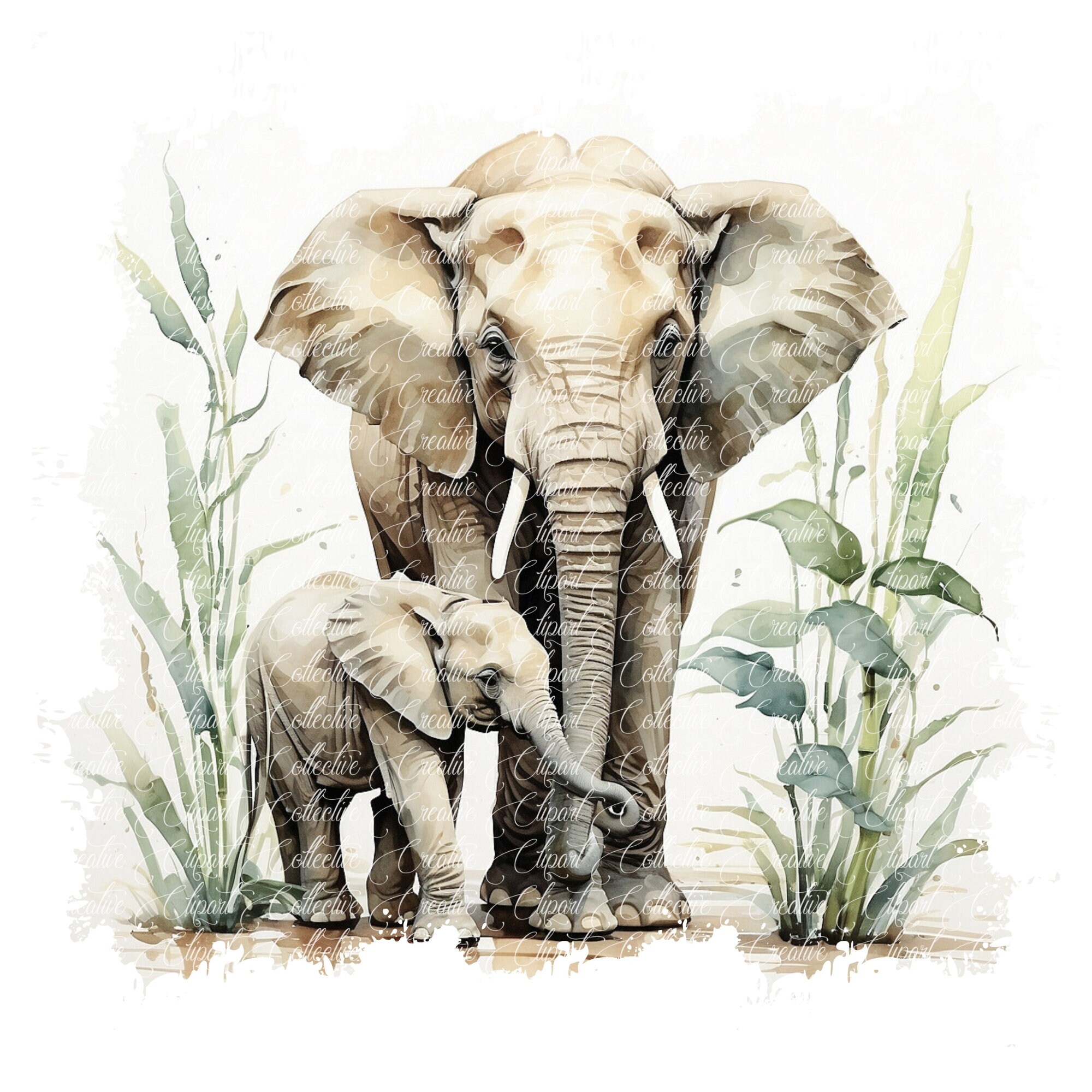 10 Watercolor Elephant, Elephant Clipart, Zoo Clipart, Jungle Clipart ...