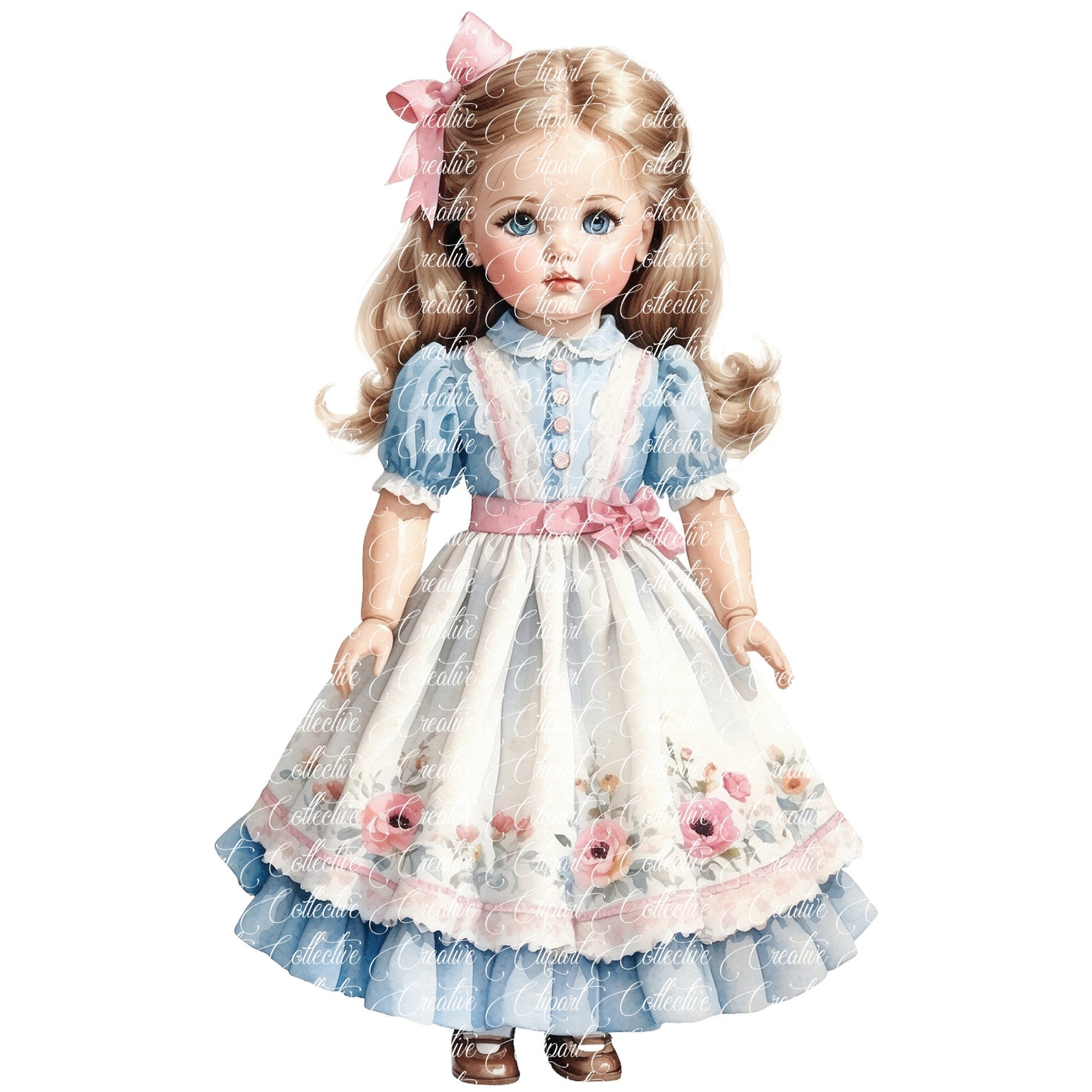 12 Cottagecore Doll Clipart, Chic Doll Clipart Bundle, Printable ...