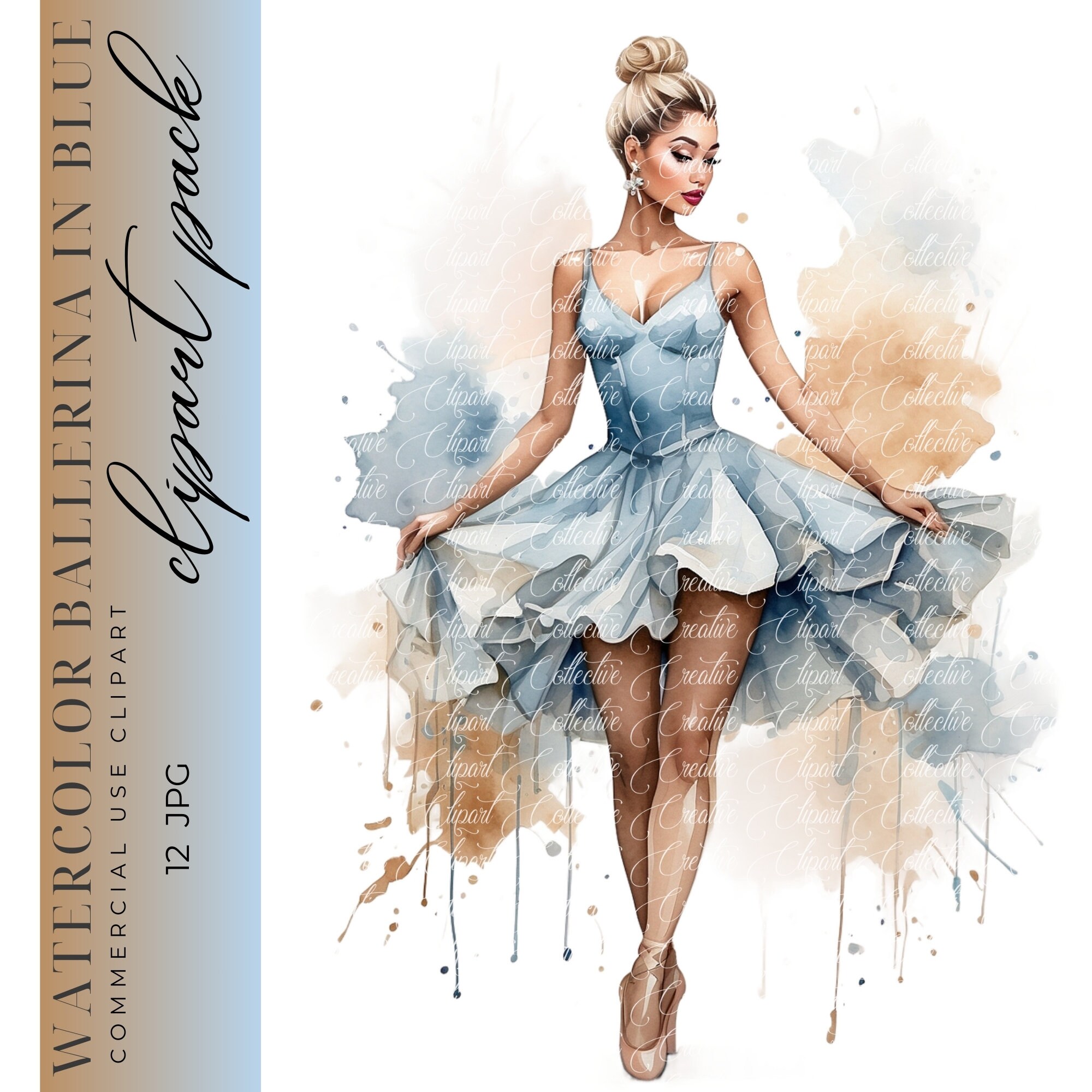 12 Ballerina Clipart, Ballet Dancer Clipart, Ballerina in Blue Clipart ...