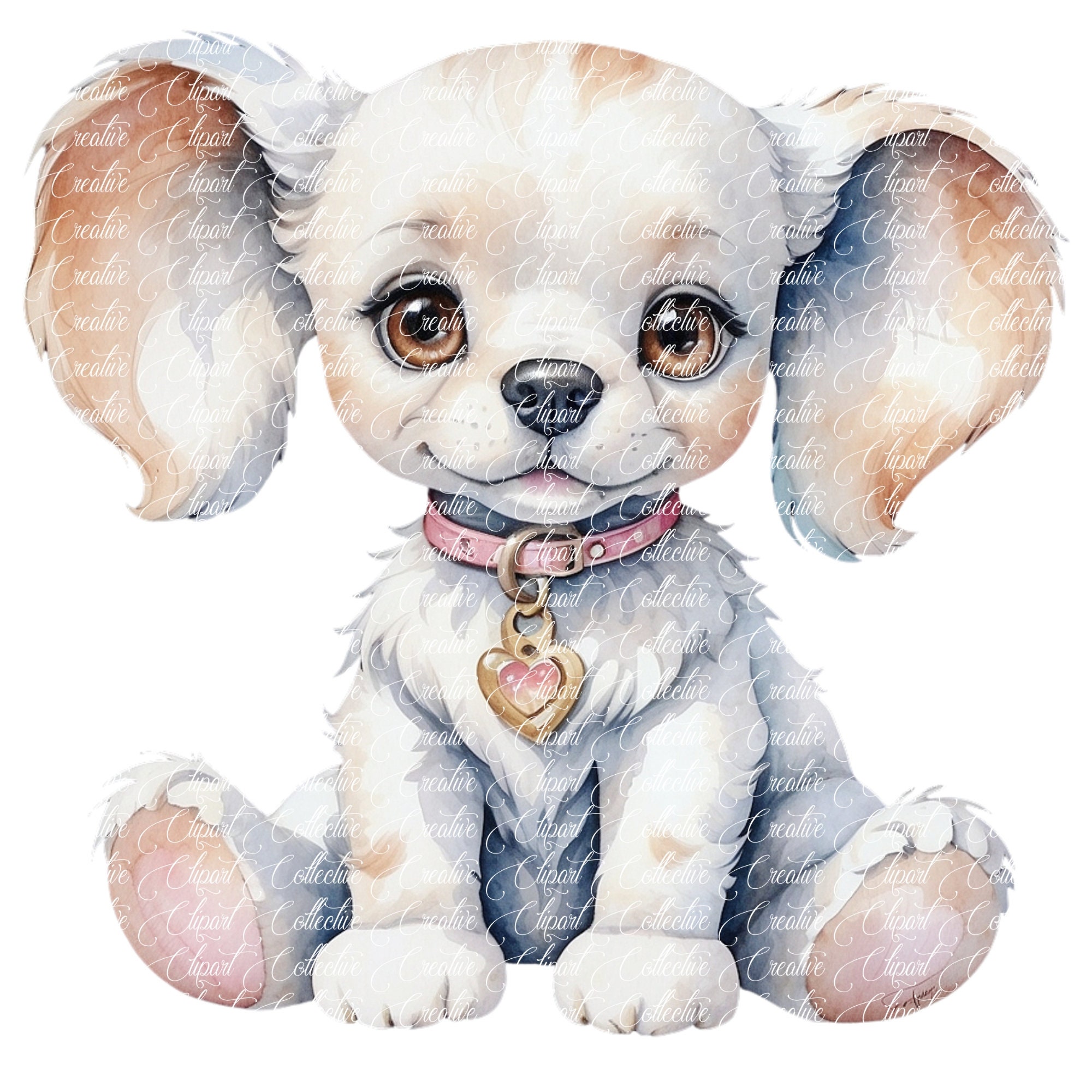 14 Floppy Ear Puppy Clipart, Watercolor Dog Clipart, Clipart Bundle ...