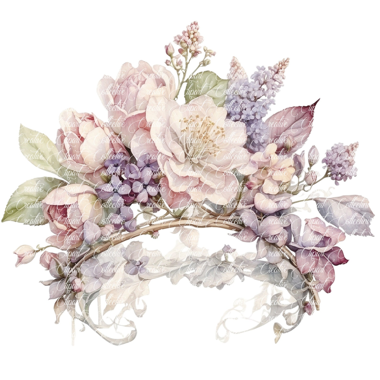 12 Lilac Crown Clipart, Bridal Crown Clipart, Princess Clipart, Purple ...