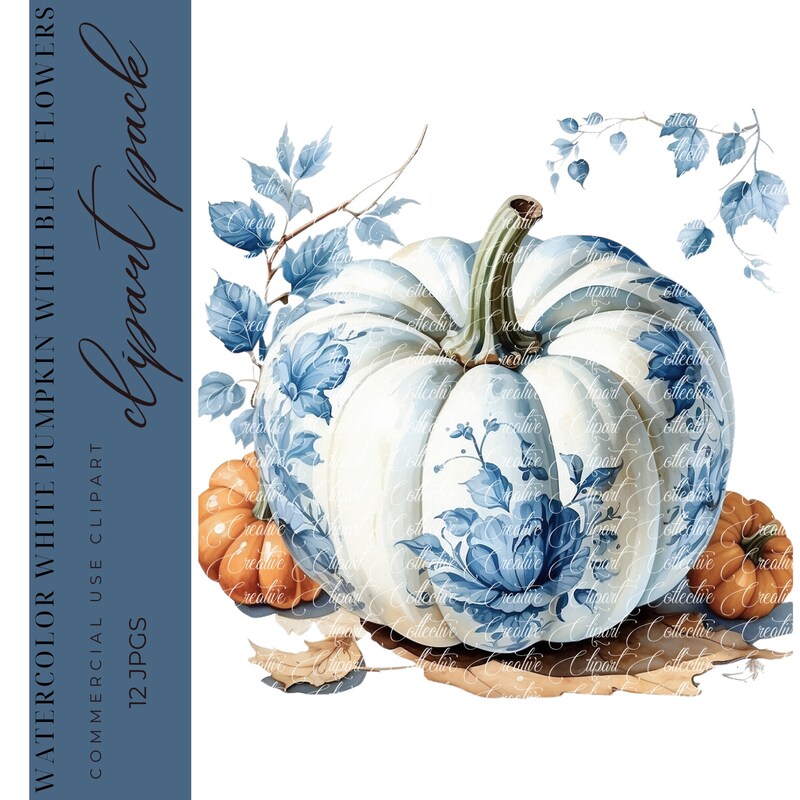 Blue and White Pumpkins - Etsy