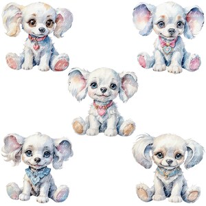 14 Floppy Ear Puppy Clipart, Watercolor Dog Clipart, Clipart Bundle ...