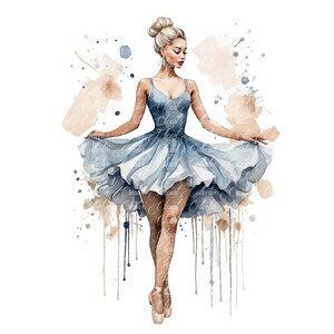 12 Ballerina Clipart, Ballet Dancer Clipart, Ballerina in Blue Clipart ...