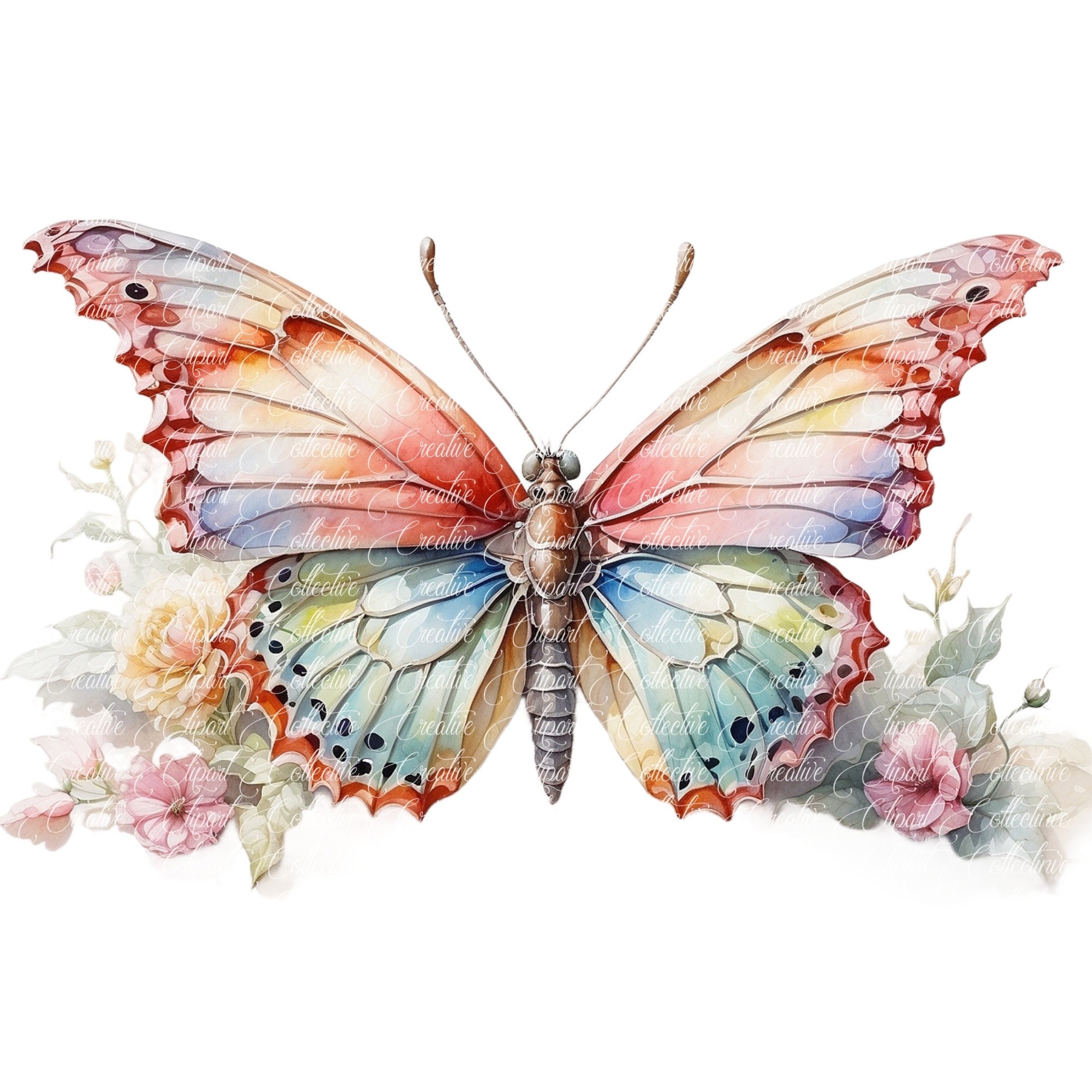 12 Butterfly Clipart, Rainbow Clipart, Rainbow Butterfly Clipart, Clip ...