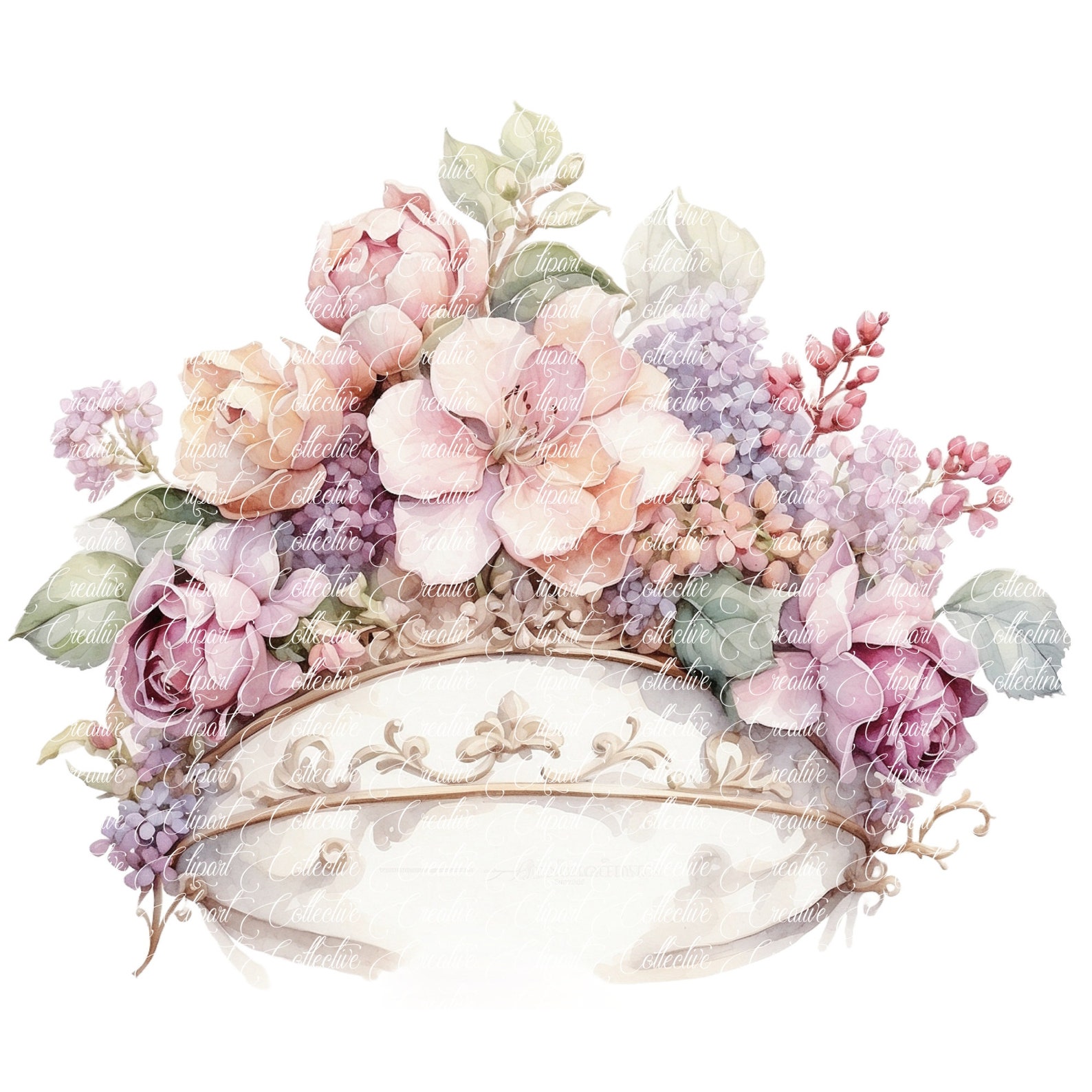 12 Lilac Crown Clipart, Bridal Crown Clipart, Princess Clipart, Purple ...