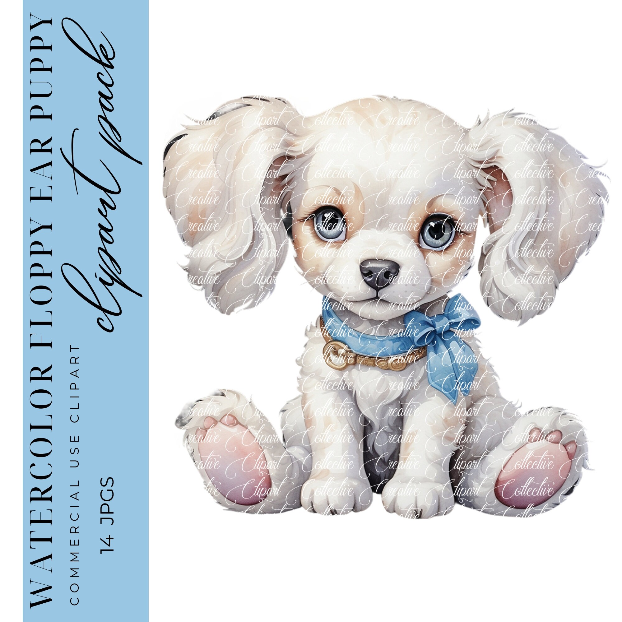 14 Floppy Ear Puppy Clipart, Watercolor Dog Clipart, Clipart Bundle ...