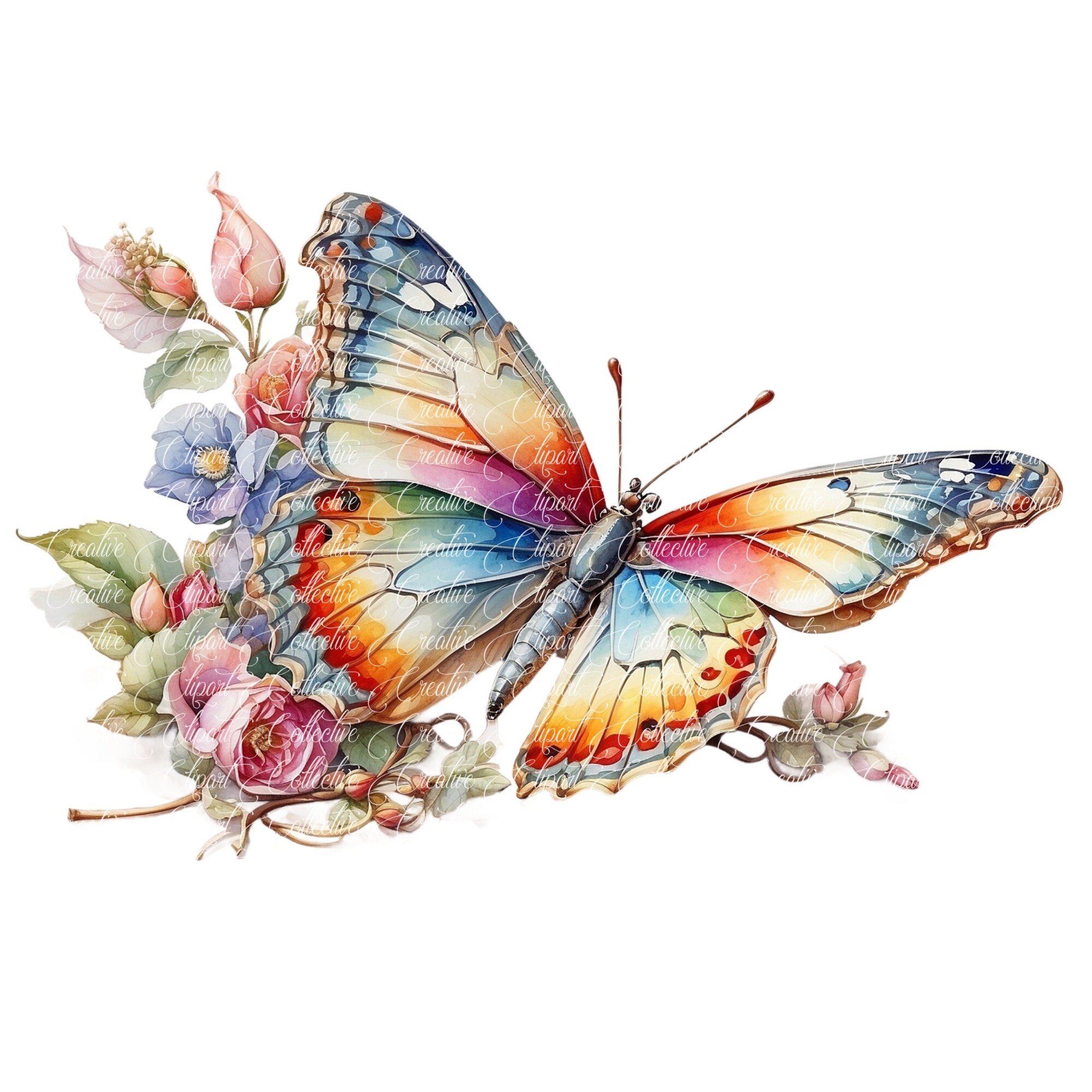 12 Butterfly Clipart, Rainbow Clipart, Rainbow Butterfly Clipart, Clip ...