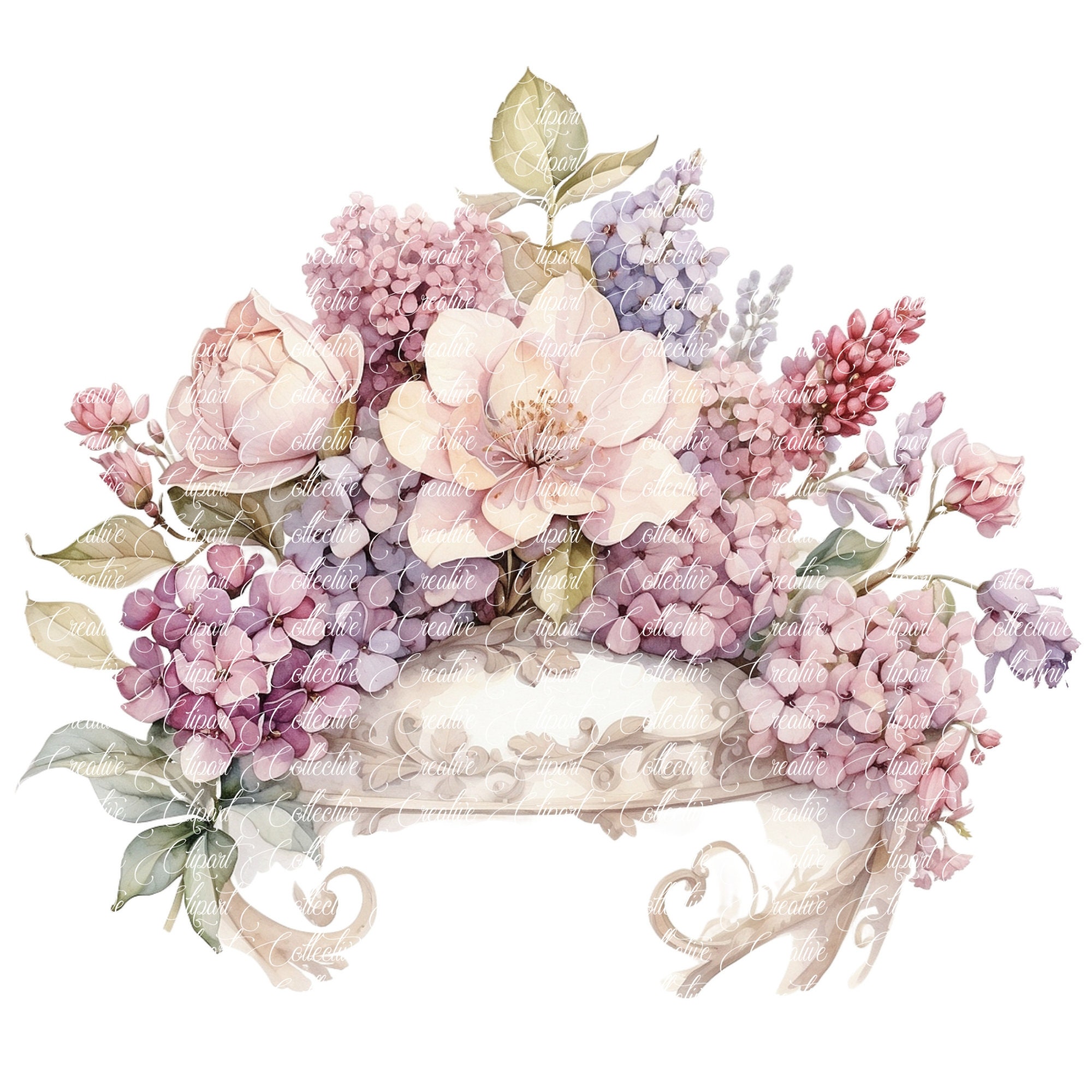 12 Lilac Crown Clipart, Bridal Crown Clipart, Princess Clipart, Purple ...