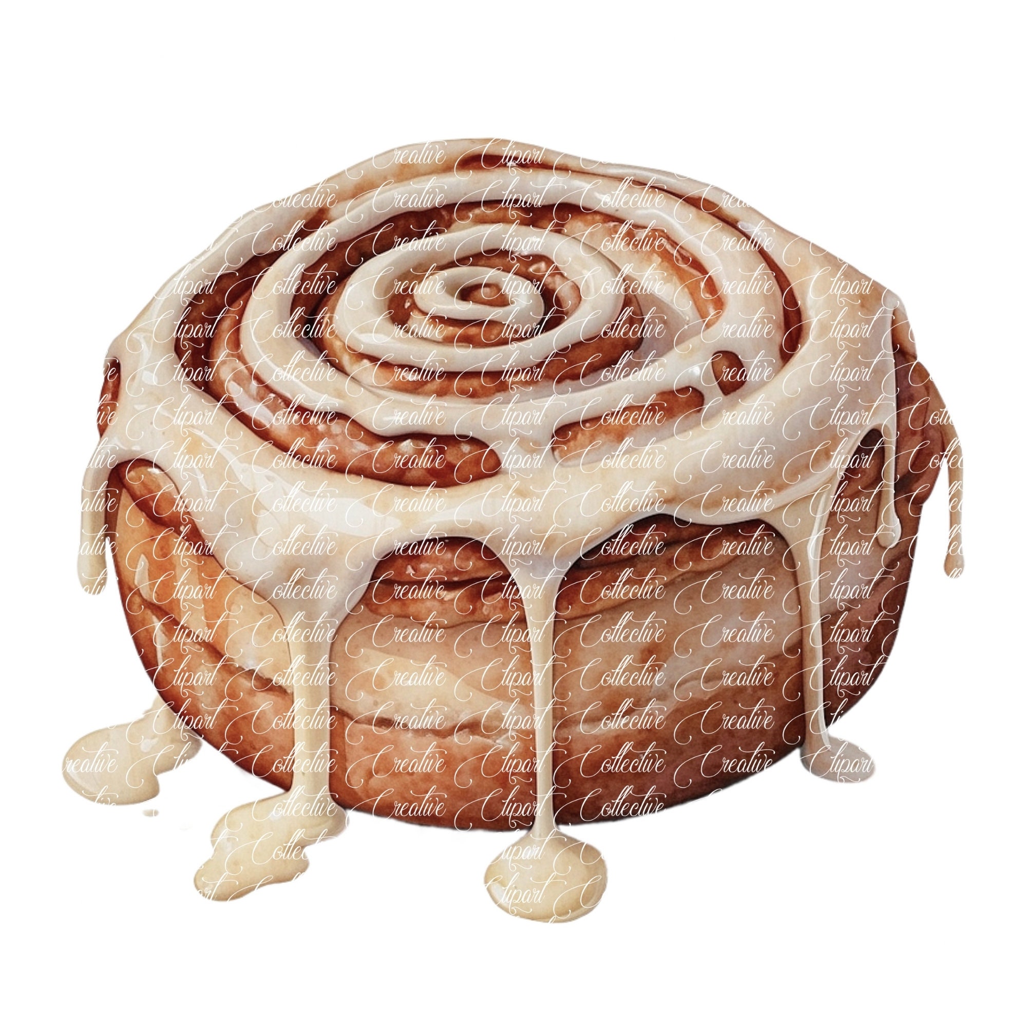 14 Cinnamon Rolls Clipart, Cinnamon Bun Clipart, Watercolor Dessert ...