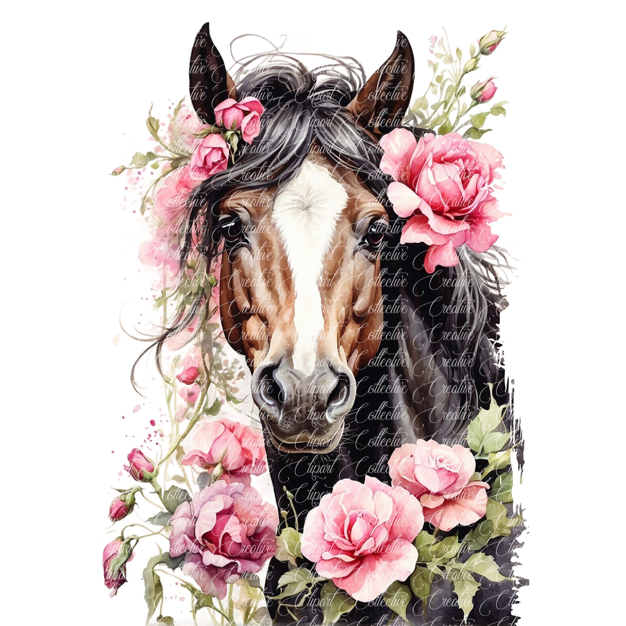 10 Horse Clipart, Watercolor Horse Clipart, Black Horse Clipart, Horse ...