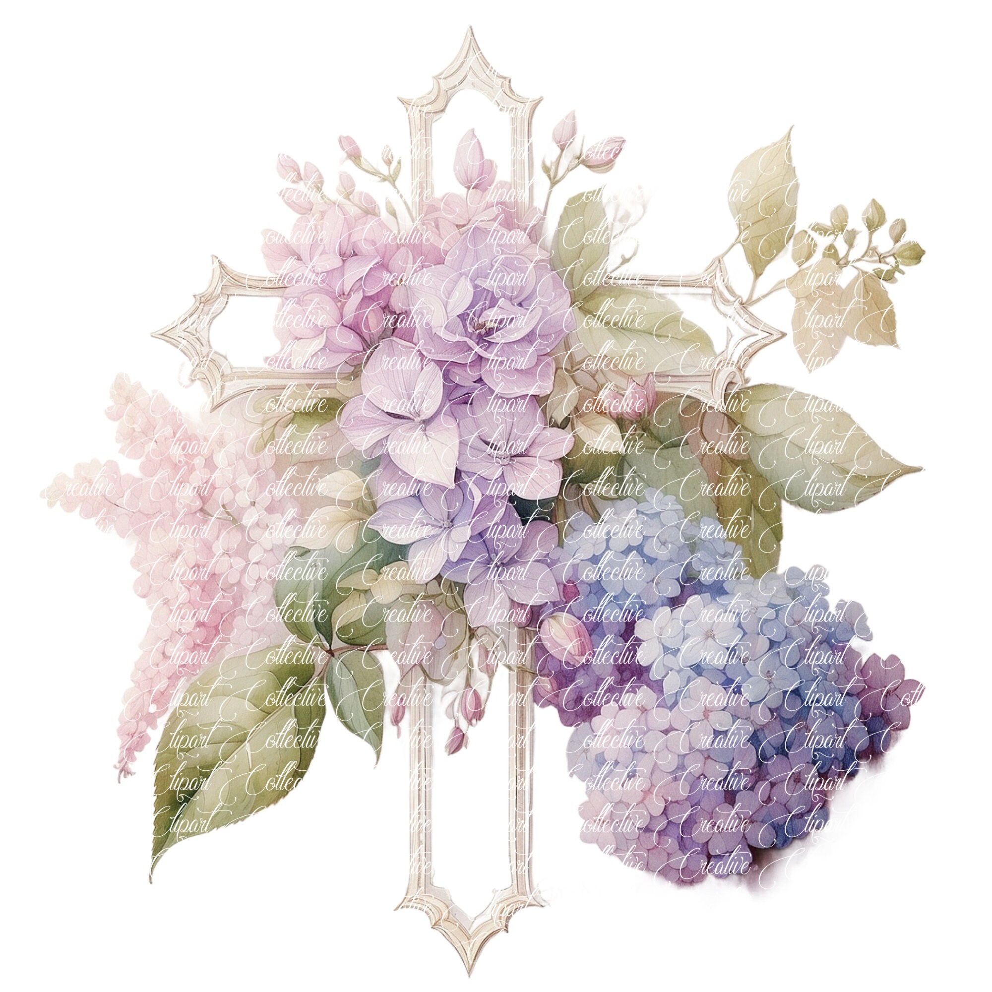 12 Lilac Clipart, Christian Cross Clipart, Ceremony Clipart, Purple ...