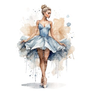 12 Ballerina Clipart, Ballet Dancer Clipart, Ballerina in Blue Clipart ...