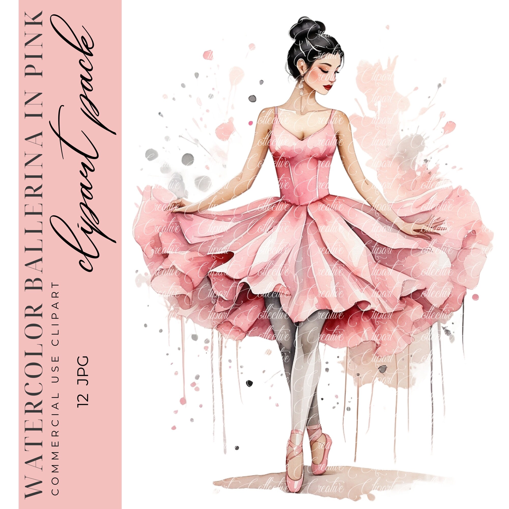 12 Ballerina Clipart, Ballet Dancer Clipart, Ballerina in Pink Clipart ...