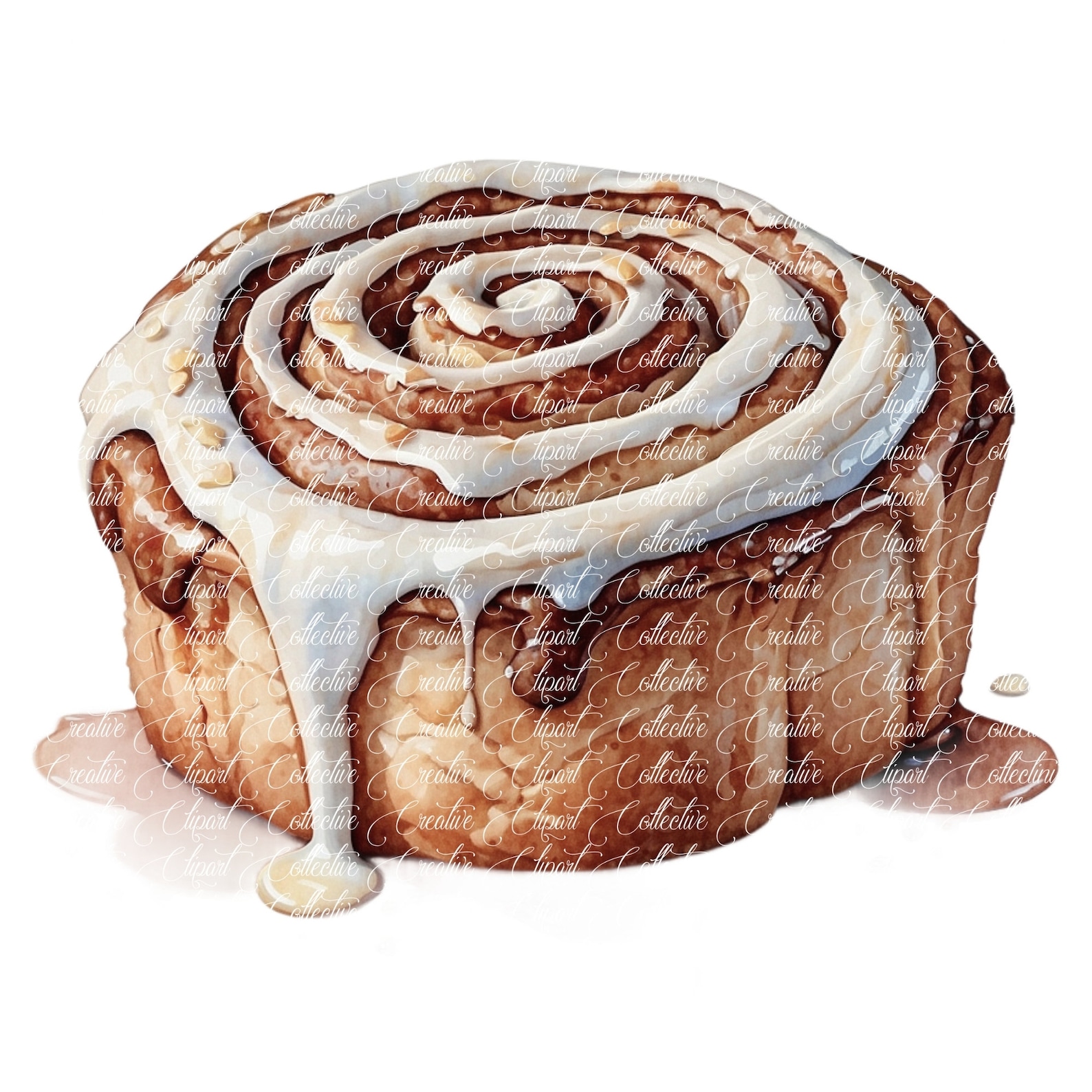 14 Cinnamon Rolls Clipart, Cinnamon Bun Clipart, Watercolor Dessert ...